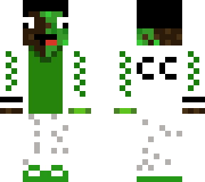Half human half slime derp skin (white) | Minecraft Skin