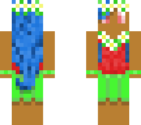 Blue Haired Hula Girl | Minecraft Skin