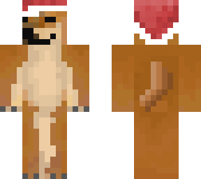 cheems with santa hat | Minecraft Skin