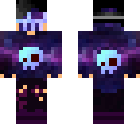 Skull Mask Galaxy Guy Black Hair | Minecraft Skin