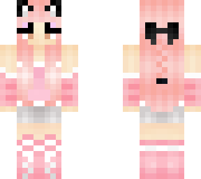 Cute pink anime cat girl | Minecraft Skin