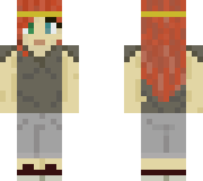Red Head Girl With Crown and Heterochromia | Minecraft Skin