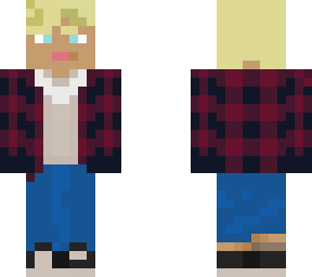 Blonde white aesthetic boy Soft boy jeans and flannel | Minecraft Skin