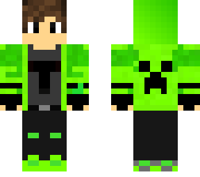 green creeper gamer | Minecraft Skin