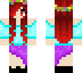 Red Hair Flower Crown | Minecraft Skin