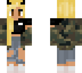 *~Camo~Off~Shoulder~Jacket~Girl~* | Minecraft Skin