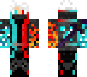 fire and ice boy | Minecraft Skin