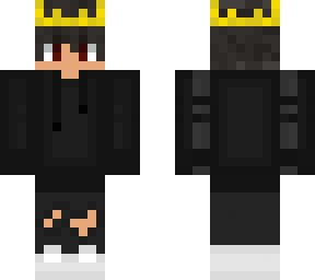 Black hoodie with crown | Minecraft Skin