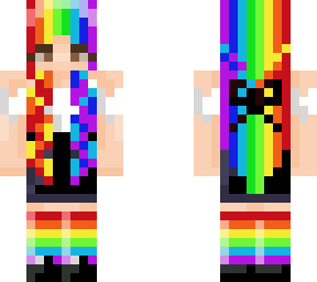 Rainbow shinning girl | Minecraft Skin