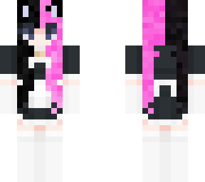 blue cat maid by lunarBloomer recolored hair!! | Minecraft Skin