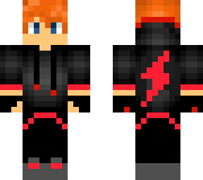 Red Gamer With Lightning Bolt | Minecraft Skin