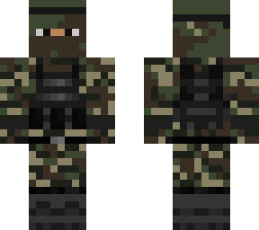 Woodland Commander Beret Camoflauged | Minecraft Skin