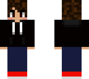 wow_teevee w a black hoodie n orange shirt | Minecraft Skin