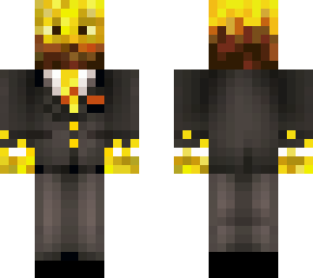 Blaze in a suit with hands on fire | Minecraft Skin