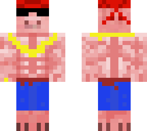 Buff Pig w pods and rag | Minecraft Skin