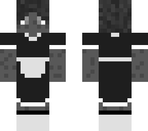 gray scale maid boy, with freckles | Minecraft Skin
