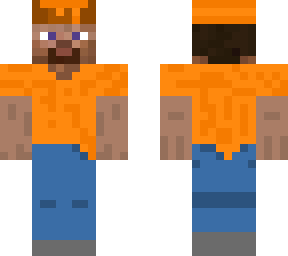orange steve with my grandfathers hat | Minecraft Skin