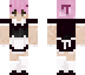 pink hair maid boy outfit | Minecraft Skin