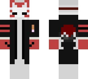 Red kabuki with pocky | Minecraft Skin