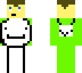 unmasked dream with mask on his back | Minecraft Skin