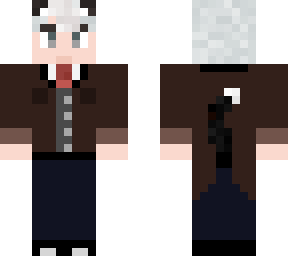 White haired catboy butler | Minecraft Skin