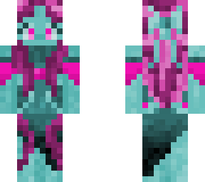 mermaid lake sea monster girl blue pink cute | Minecraft Skins
