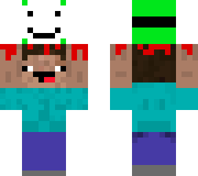steve holding a dream head | Minecraft Skin