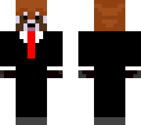 a cool redpanda in a suit | Minecraft Skin