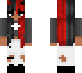 Red and Black Corrupt girl | Minecraft Skin