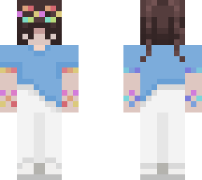 casual kandi kid w/ space buns | Minecraft Skin