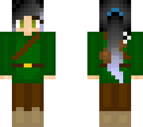 Tunic Girl with Periwinkle Gradient Revised | Minecraft Skin