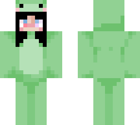 froggie girl// black hair | Minecraft Skin