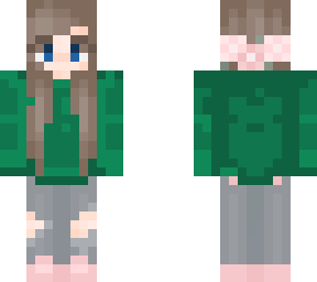 green jumper + flower crown | Minecraft Skin