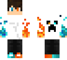 Fire and Ice Hoodie boy | Minecraft Skin
