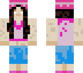 pink blue girl | Minecraft Skin