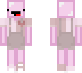 pink skeppy with overalls and heart | Minecraft Skin