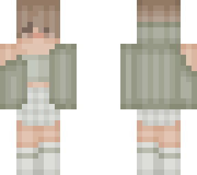 Androgynous sage green outfit ~ | Minecraft Skin