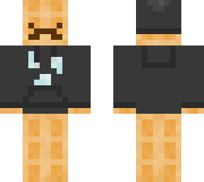 Waffle With mustache and hoodie and beanie | Minecraft Skin