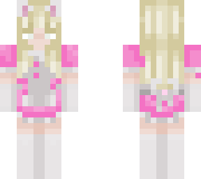 pink maid outfit w blonde hair | Minecraft Skin