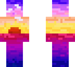 Setting sun Pixel art USABLE | Minecraft Skin