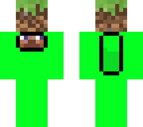 Among us SUS Lime Grass block hat | Minecraft Skin