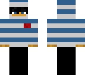 Blue and white striped hoodie | Minecraft Skin
