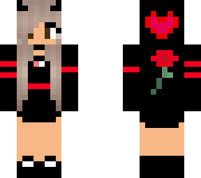 Devil Valentines Day Girl (derp face on chin) | Minecraft Skin