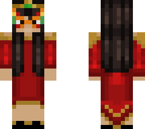 red and gold masquerade mask dress | Minecraft Skin