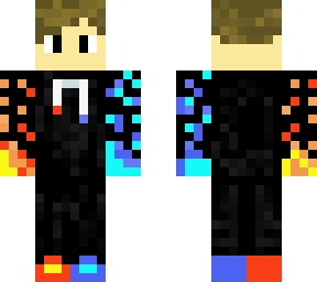 Red and Blue fire hoodie | Minecraft Skin