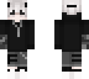 black eboy white hair chains dark emo edgy horns | Minecraft Skins