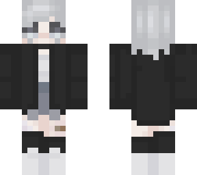 short grey haired enby | Minecraft Skin