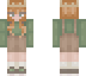 ginger cottage core green girl | Minecraft Skin