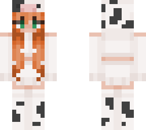 ginger cottage core cow girl | Minecraft Skin