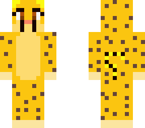 Guepardo Dorado Cara blanca y orejas delante | Minecraft Skin